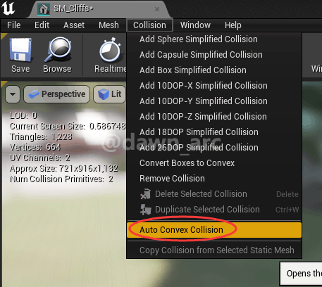 [UE4]Add Customized Collision for Static Mesh